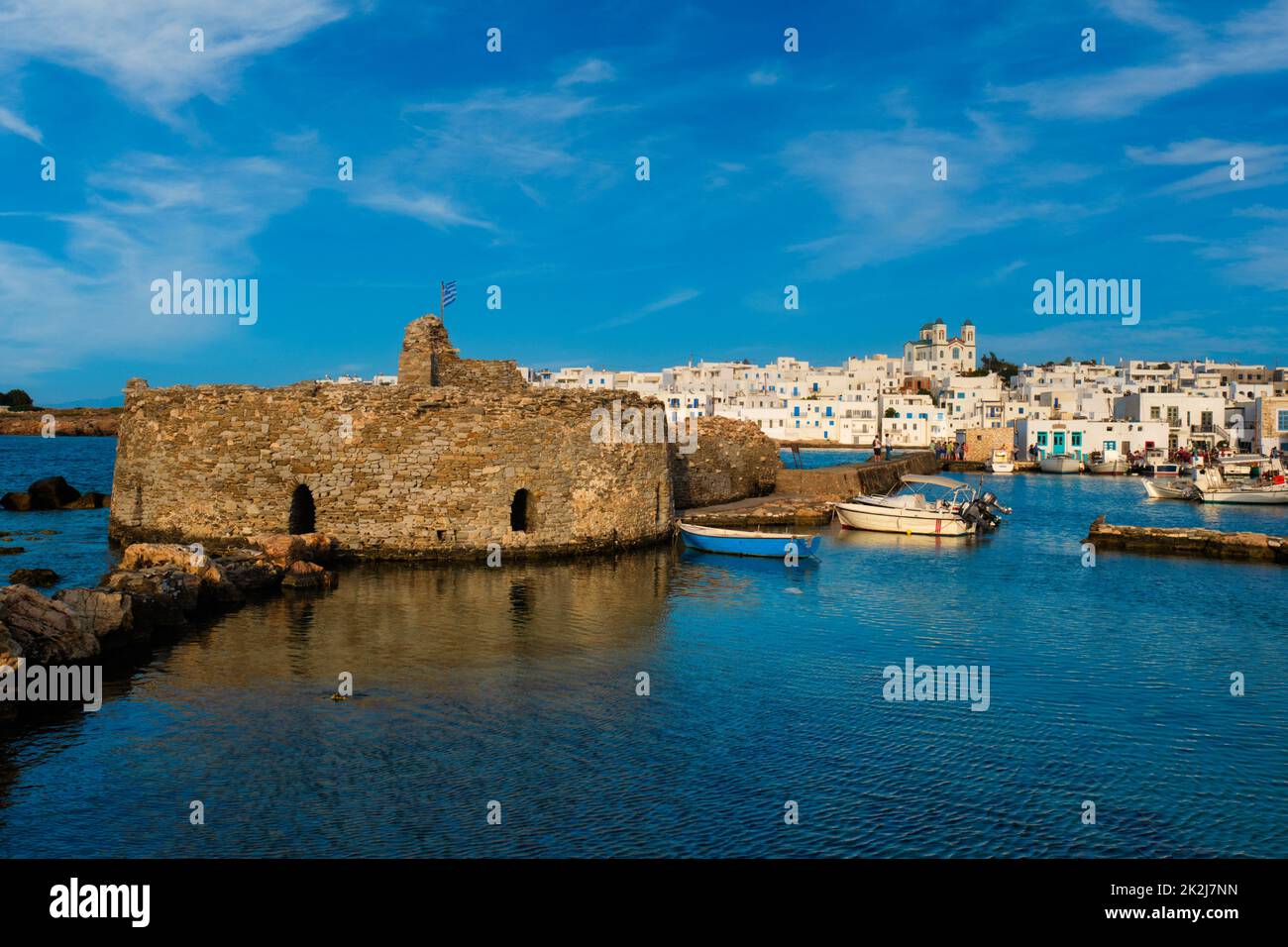 Picturesque Naousa town on Paros island, Greece Stock Photo - Alamy