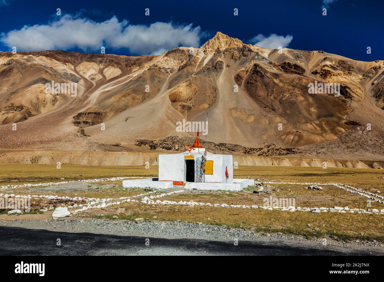 Small Hindu temple in Sarchu on Manali-Leh road to Ladakh, India Stock ...