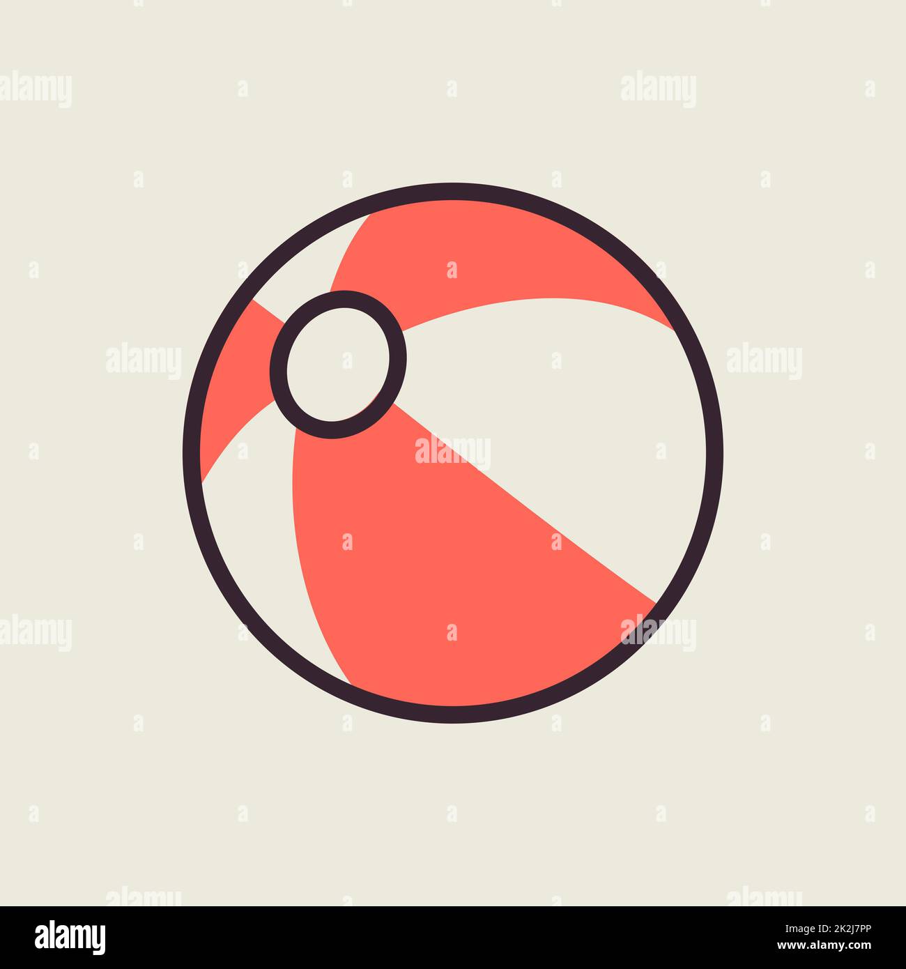 Beach Ball flat vector icon design isolated Stock Photo - Alamy