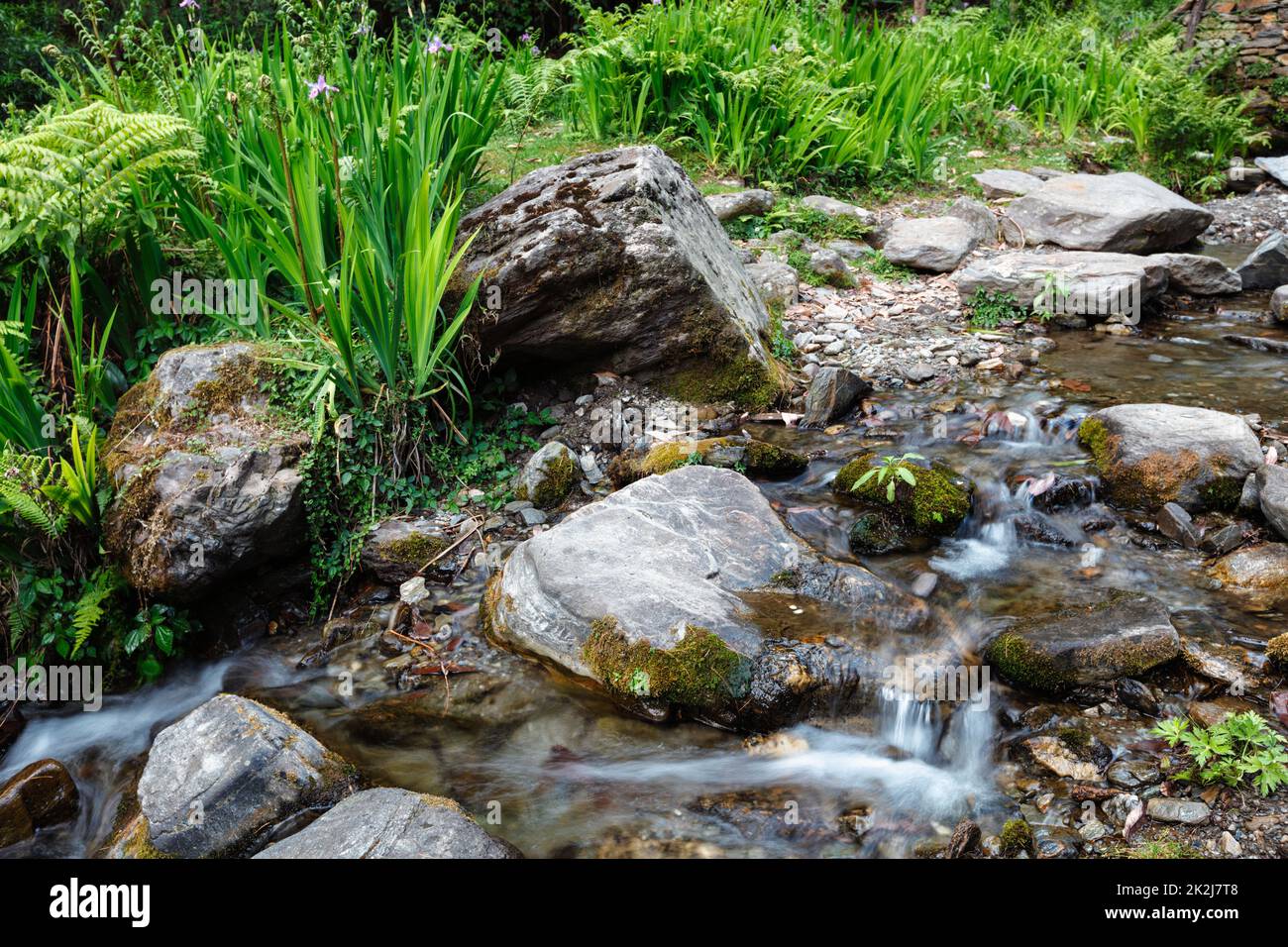 Waterfall. Jibi, Himachal Pradesh Stock Photo - Alamy