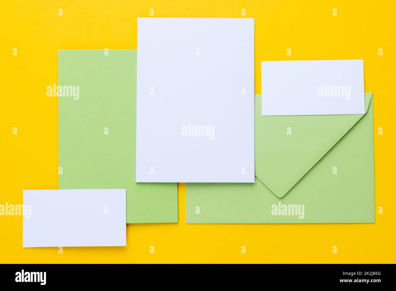 Set of branding elements in spring colour. Mock up for graphic ...