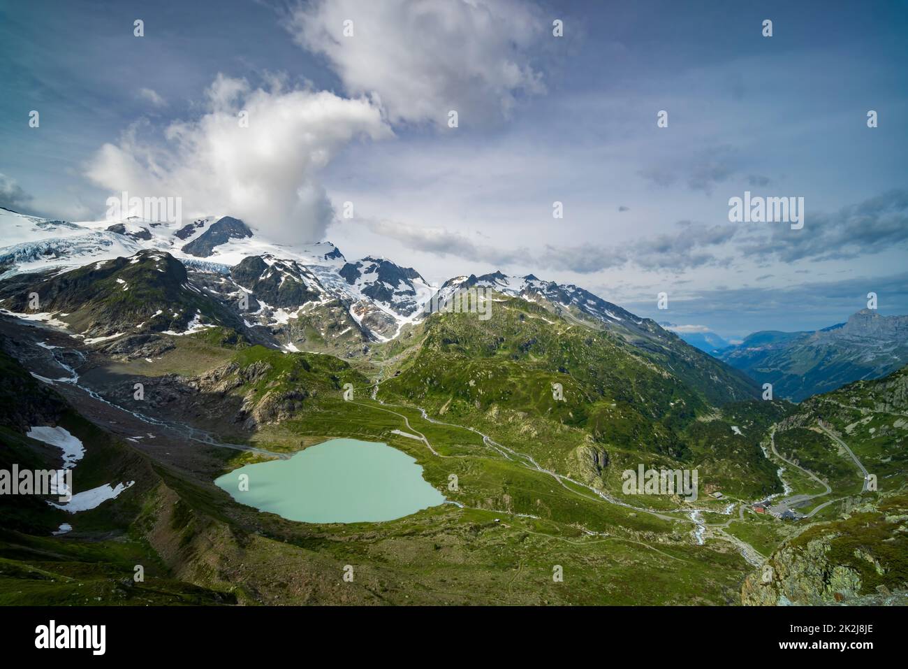 Typical alpine landscape of Swiss Alps with Steinsee, Urner Alps ...
