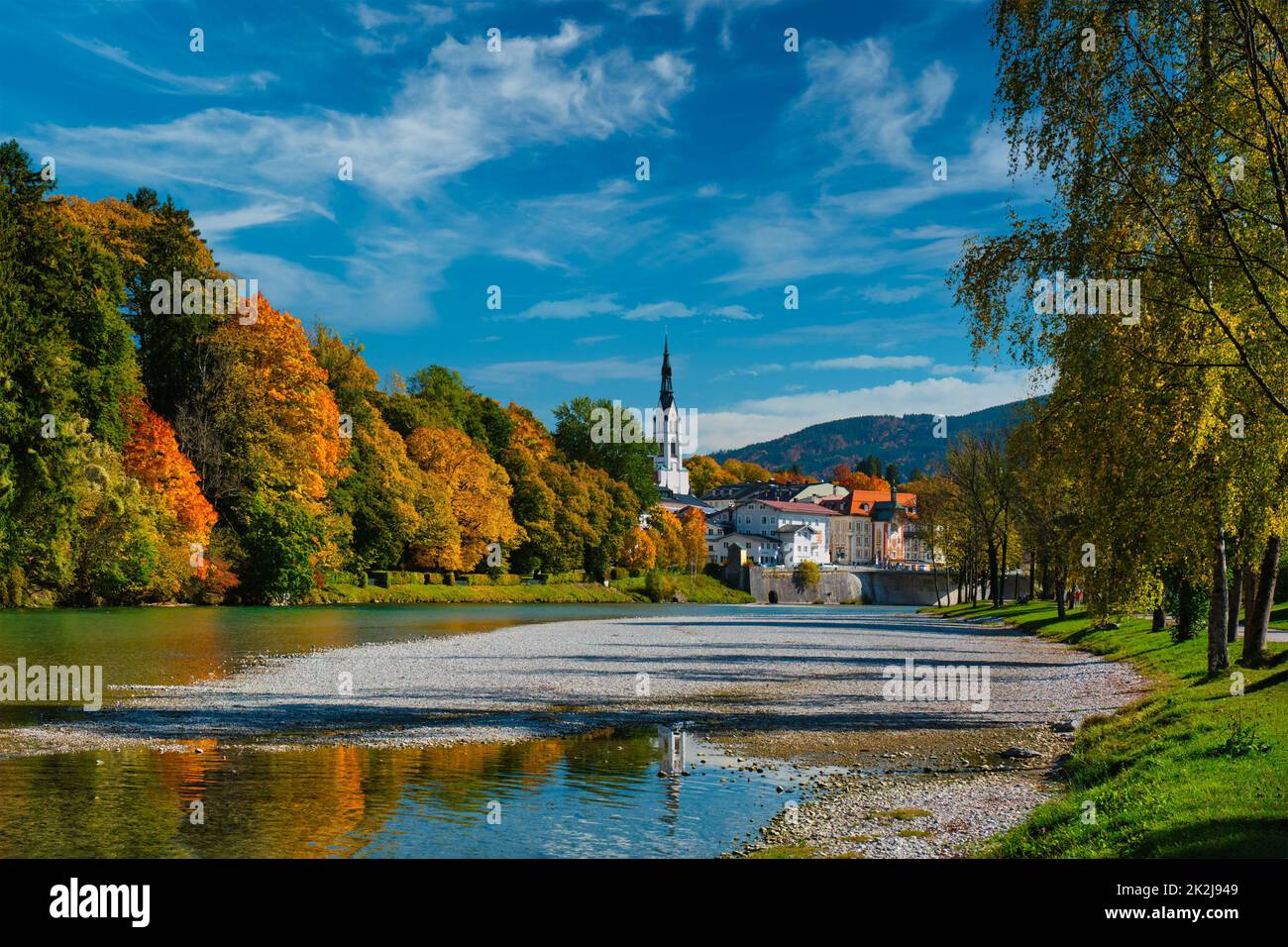 Bad Tolz - picturesque resort town in Bavaria, Germany in autumn and ...