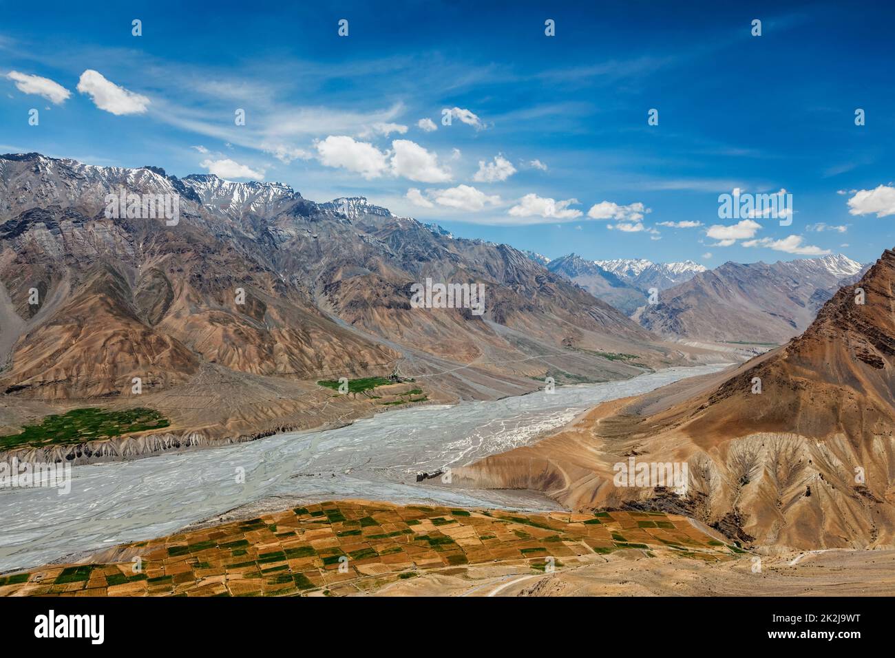 View of Spiti valley and Spiti river in Himalayas Stock Photo - Alamy