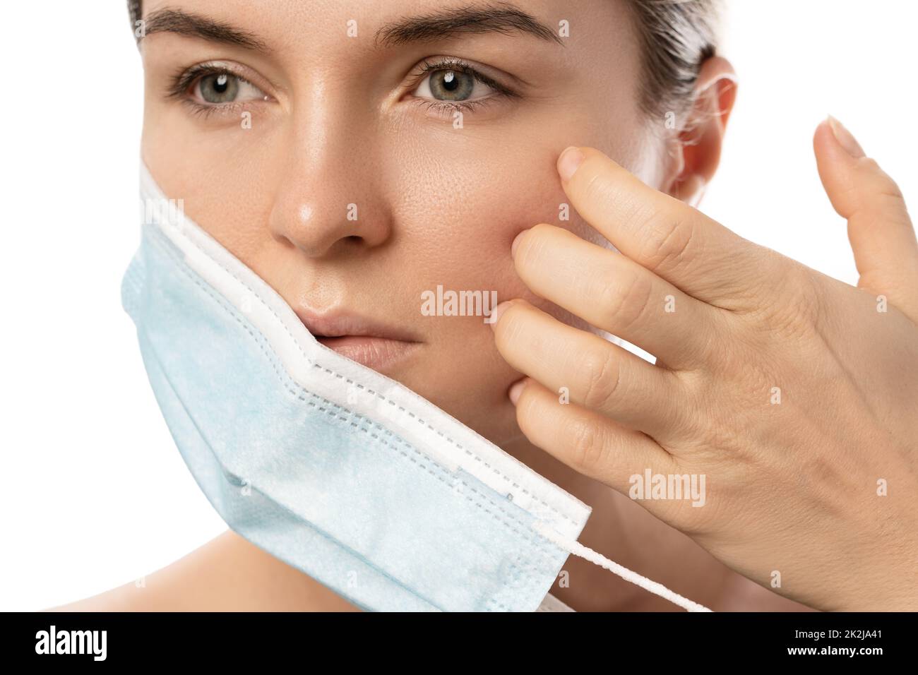Woman red rash face hi-res stock photography and images - Alamy
