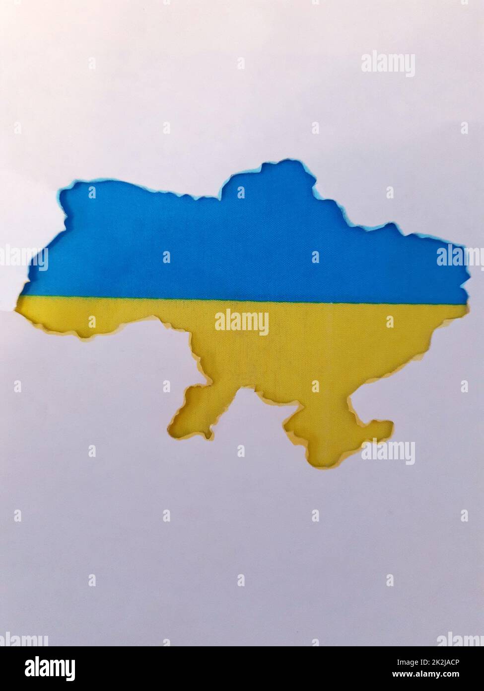 Map of Ukraine in yellow-blue on a gray background Stock Photo - Alamy