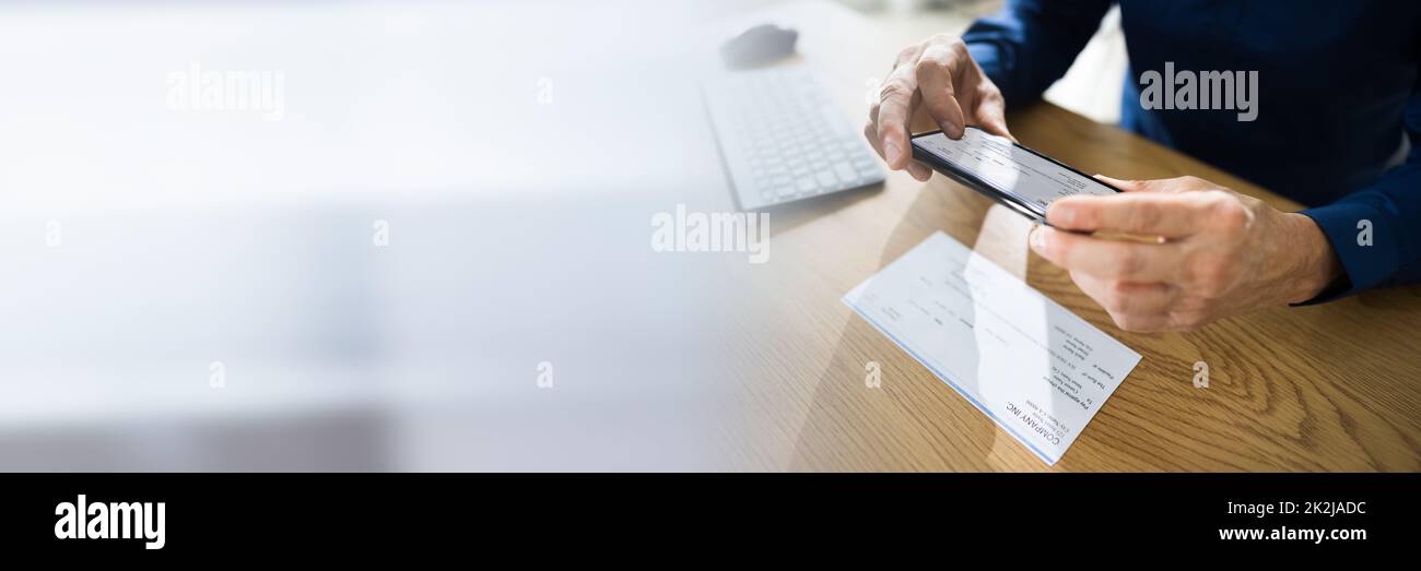 Remote Check Deposit Taking Photo Stock Photo - Alamy