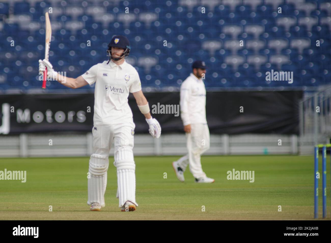Chester le Street, England, 21 September 2022. Michael Jones batting ...