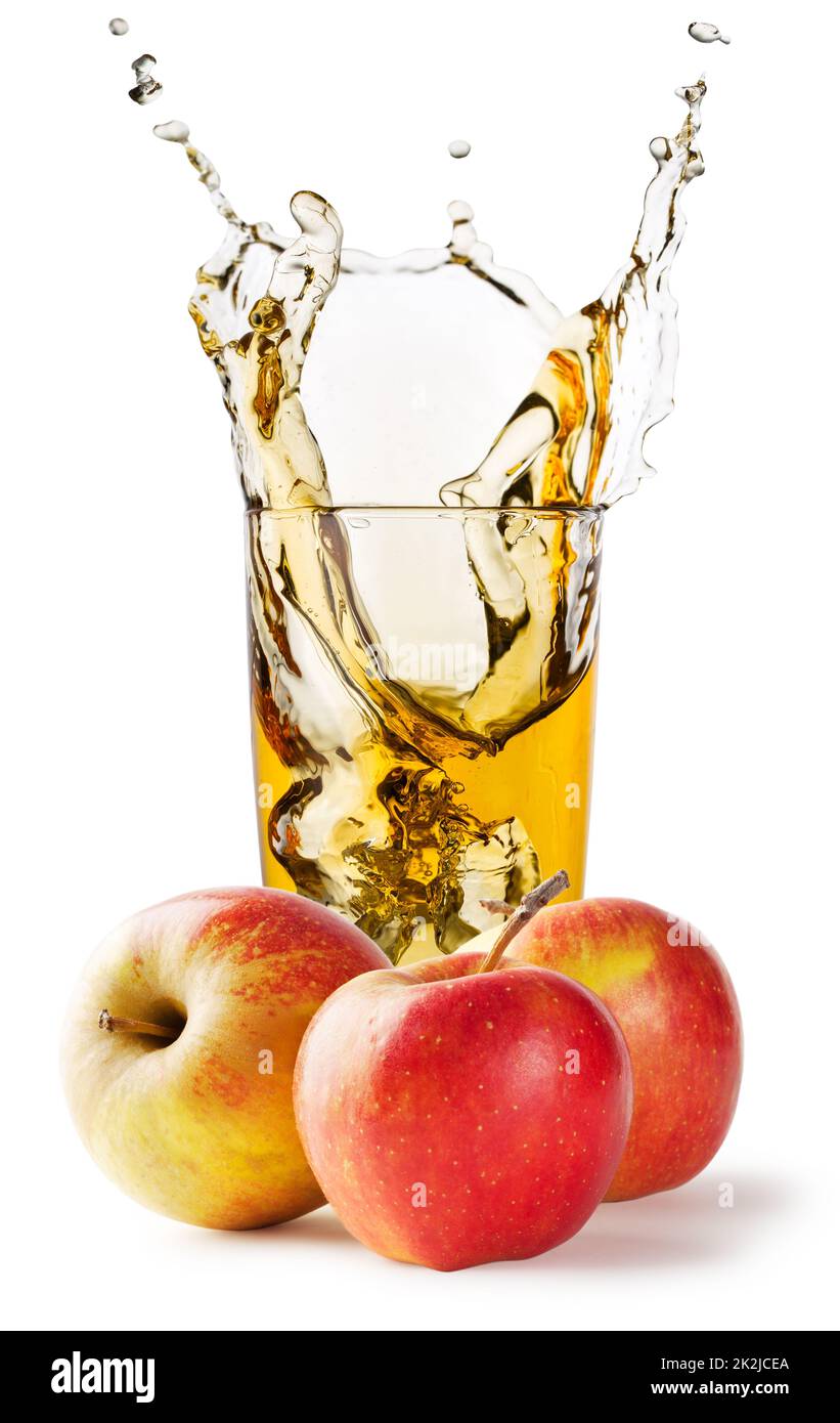 Three apples with glass of apple juice Stock Photo - Alamy