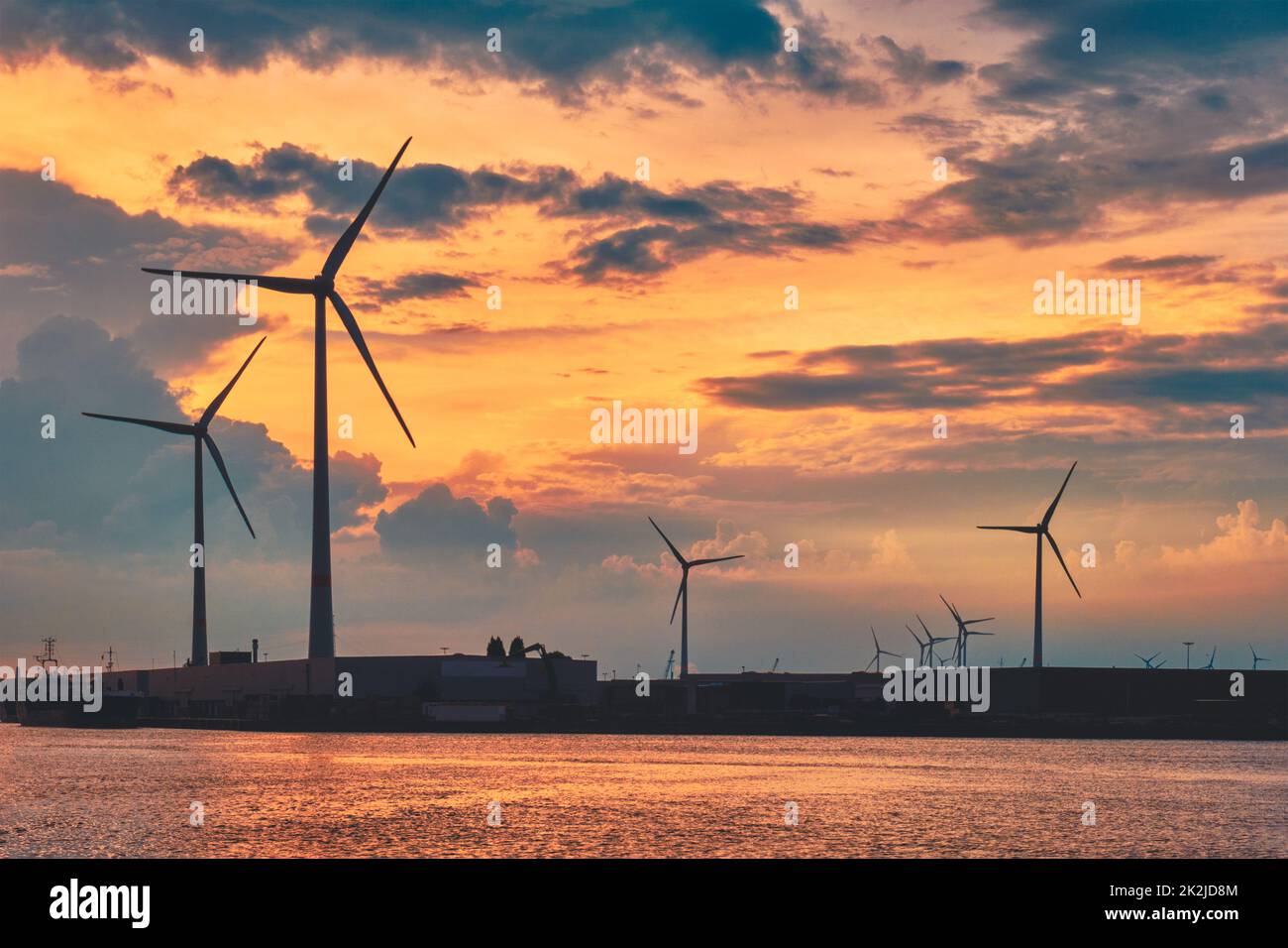 Sunset and turbines hi-res stock photography and images - Alamy