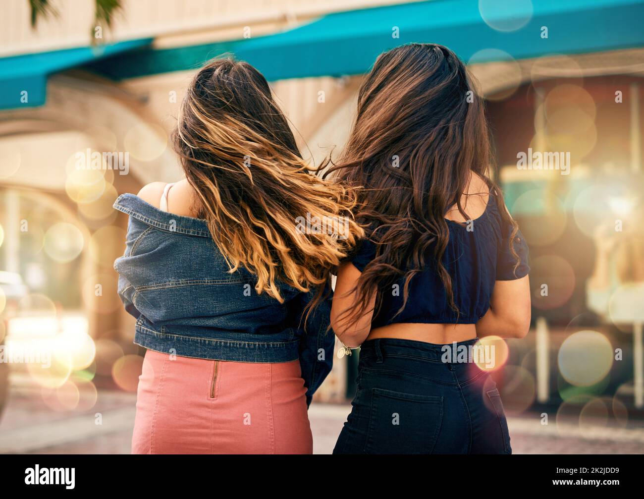 Our Bestie Bond Is Unbreakable Rearview Shot Of Two Unrecognizable Female Best Friends Hanging