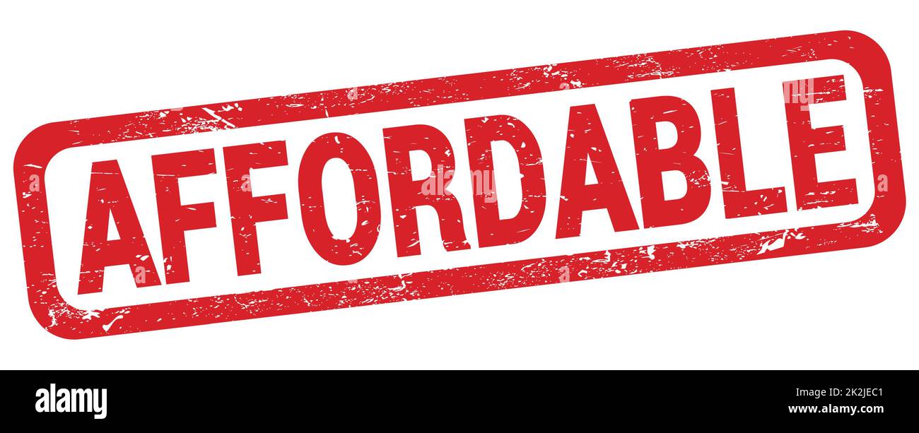 AFFORDABLE text written on red rectangle stamp sign Stock Photo - Alamy