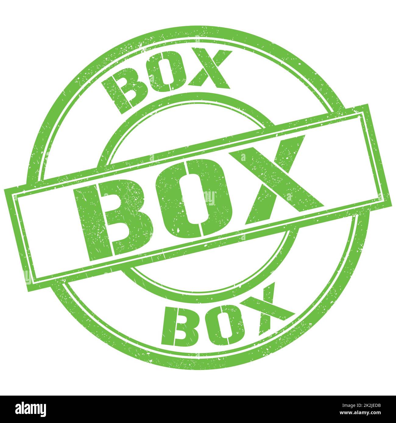 BOX text written on green round stamp sign Stock Photo - Alamy