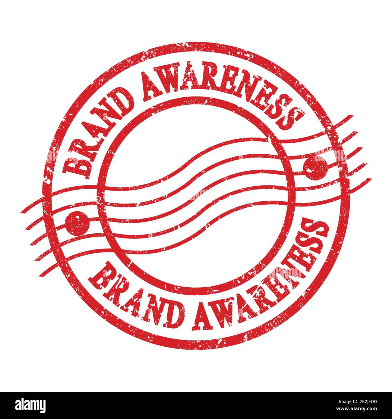 BRAND AWARENESS, text written on red grungy postal stamp Stock Photo ...