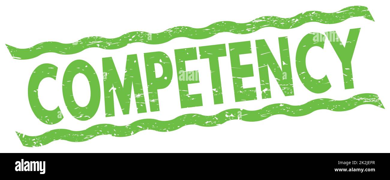 COMPETENCY text written on green lines stamp sign Stock Photo - Alamy