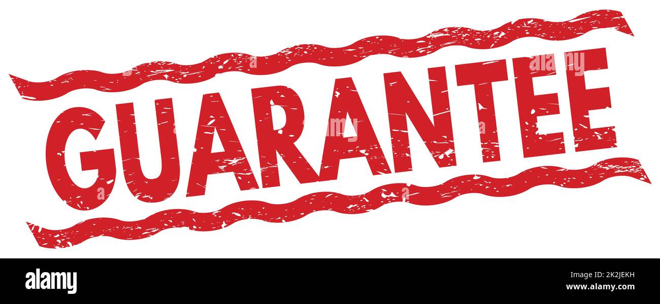 GUARANTEE text written on red lines stamp sign Stock Photo - Alamy