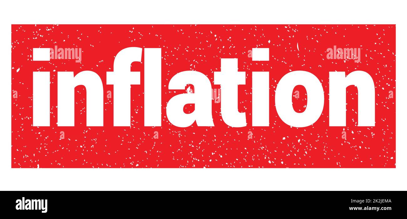 inflation text written on red grungy stamp sign Stock Photo - Alamy