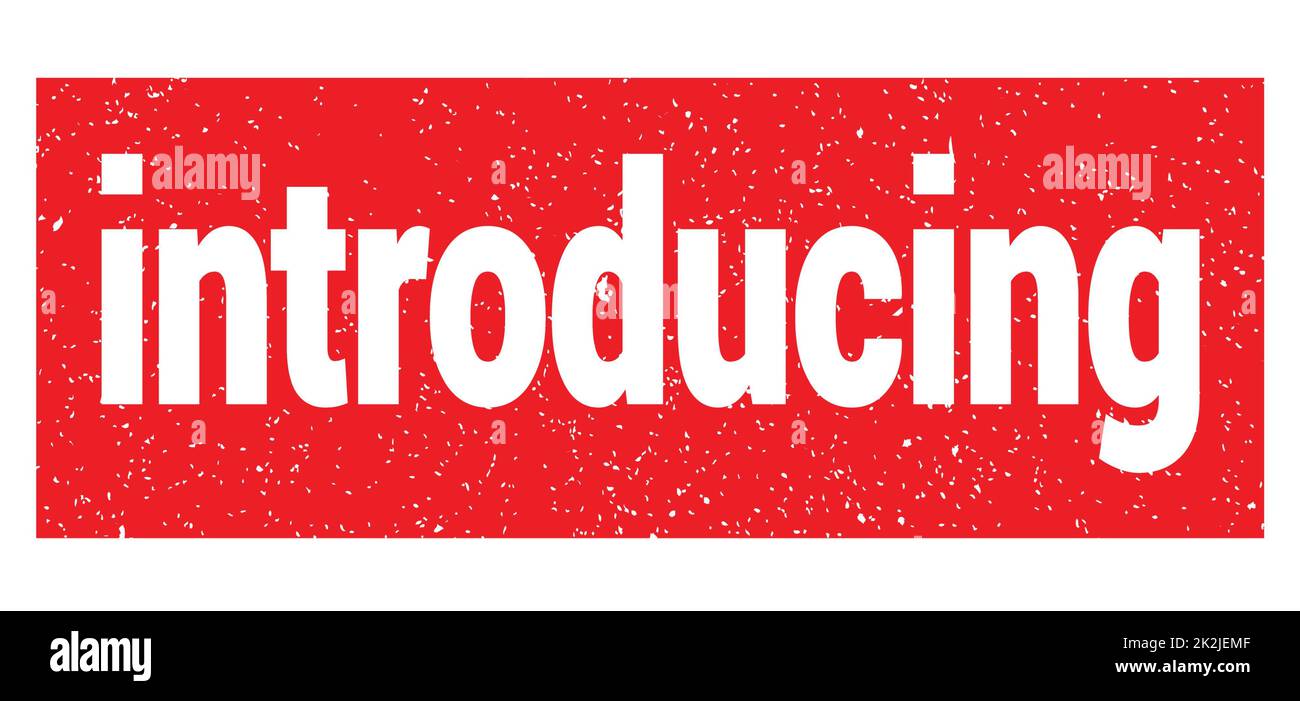 introducing text written on red grungy stamp sign Stock Photo - Alamy