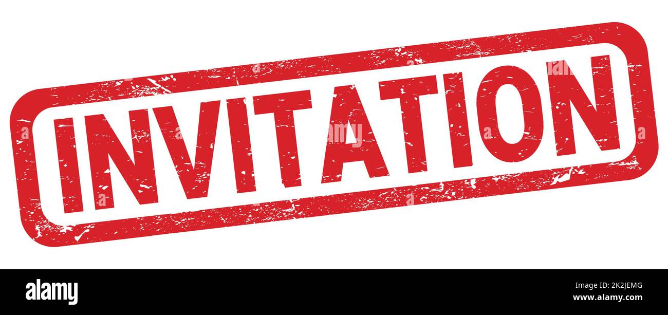 INVITATION text written on red rectangle stamp sign Stock Photo - Alamy