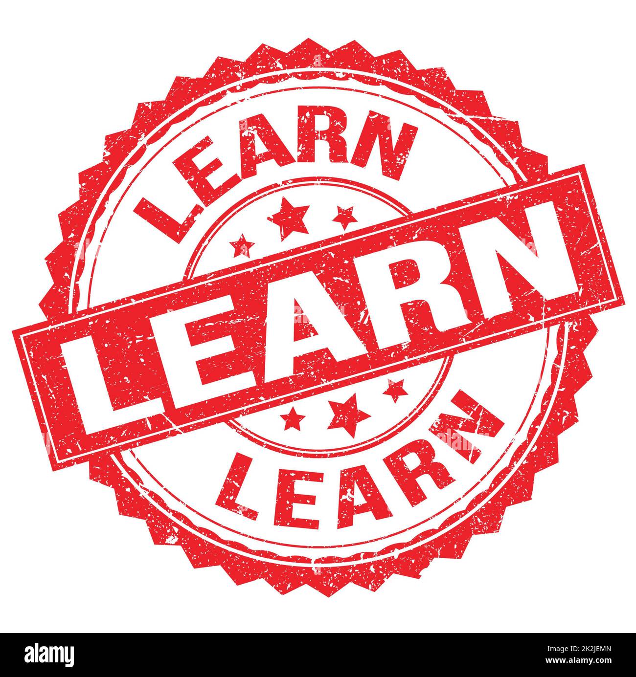 LEARN text written on red round stamp sign Stock Photo - Alamy