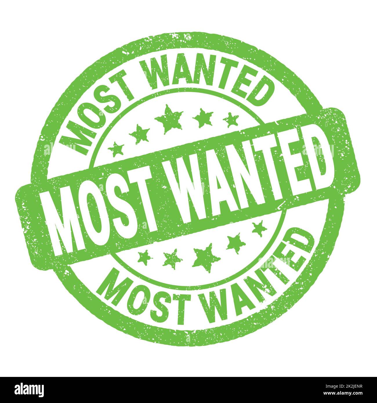 MOST WANTED text written on green grungy stamp sign Stock Photo - Alamy