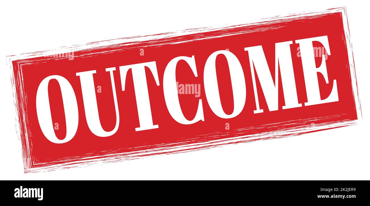 OUTCOME text written on red rectangle stamp sign Stock Photo - Alamy