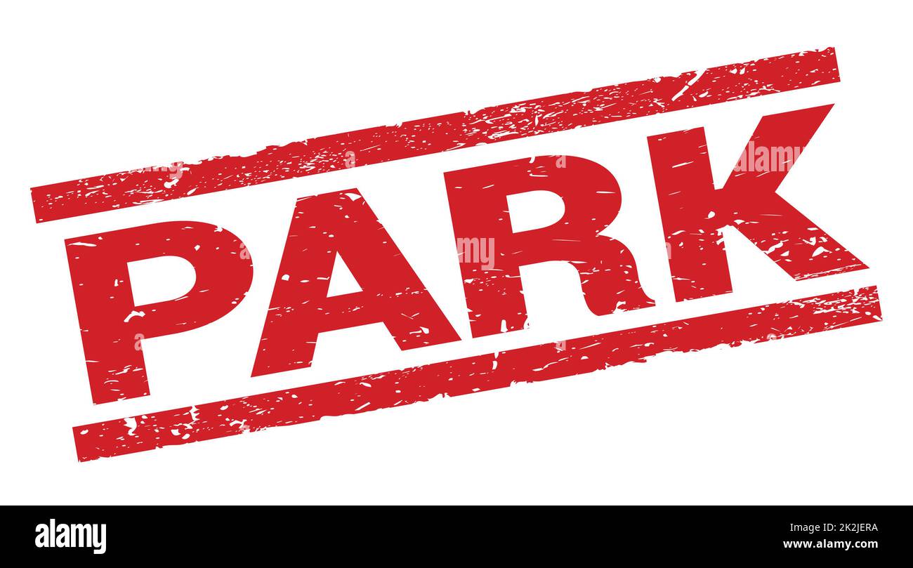 PARK text written on red rectangle stamp sign Stock Photo - Alamy