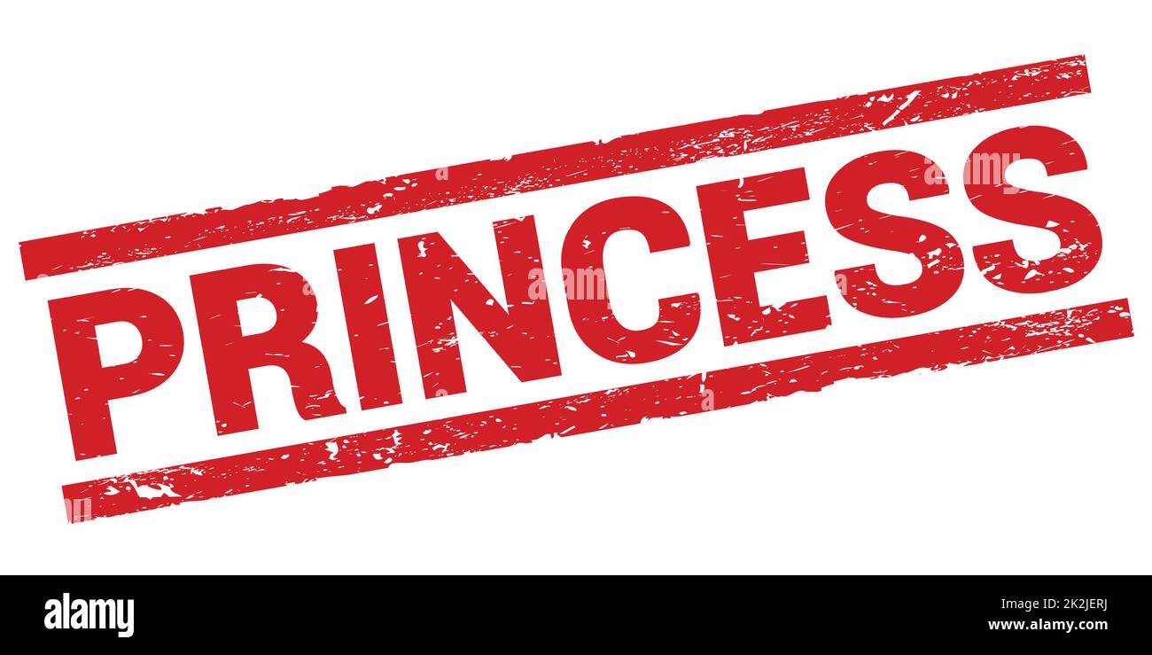 PRINCESS text written on red rectangle stamp sign Stock Photo - Alamy