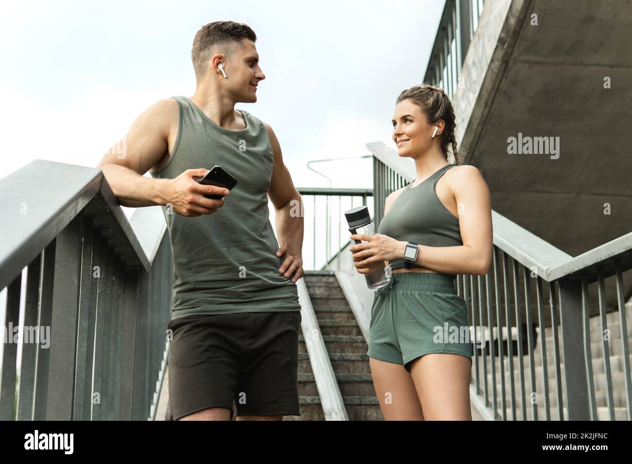 Young man woman after workout hi-res stock photography and images - Alamy