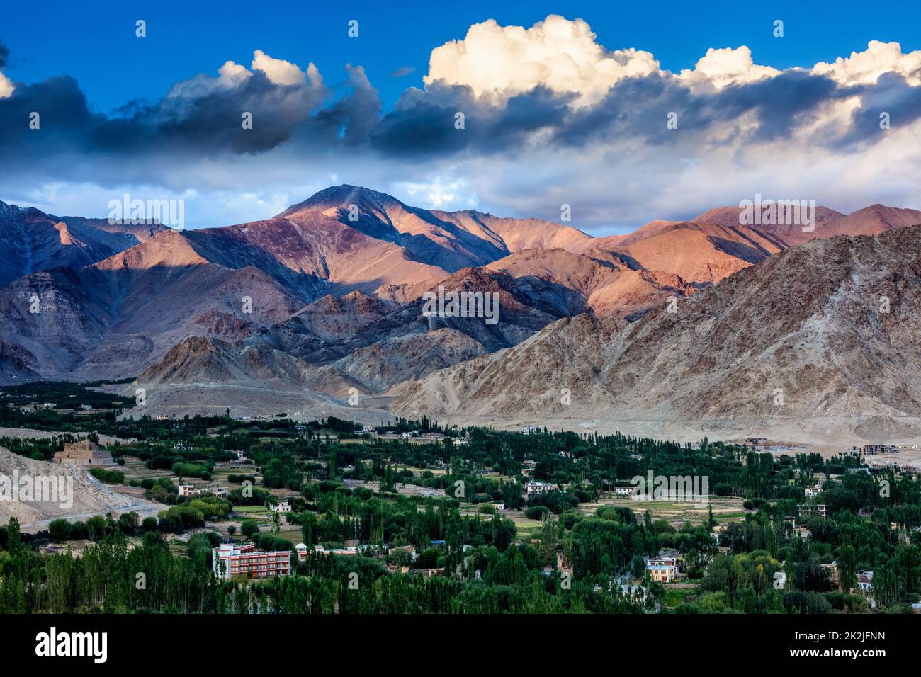Aerial view of Leh town in Ladakh Stock Photo - Alamy