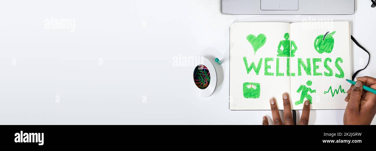 Human Hand Drawing Wellness Concept Stock Photo - Alamy