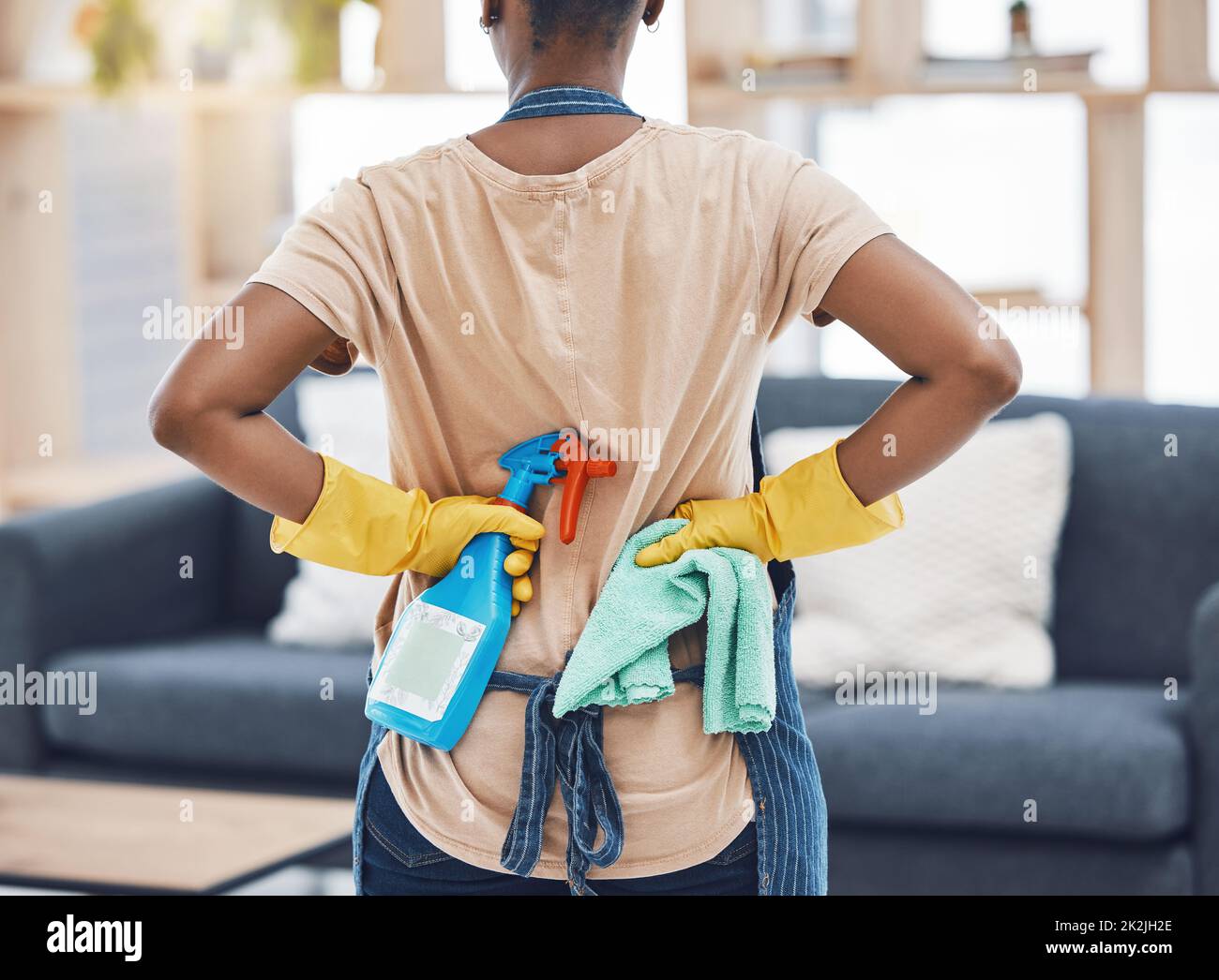 Female black woman standing back hi-res stock photography and images ...