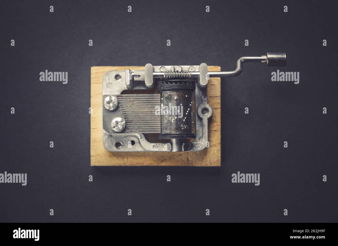 Traditional music box isolated on black Stock Photo - Alamy