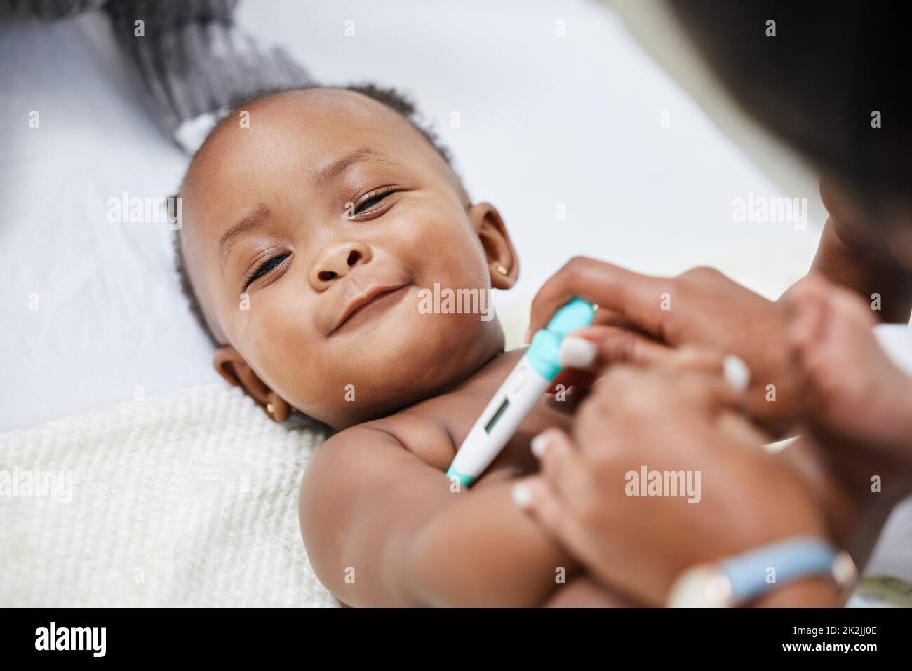 Youre such a beautiful baby. Shot of a little baby having her ...