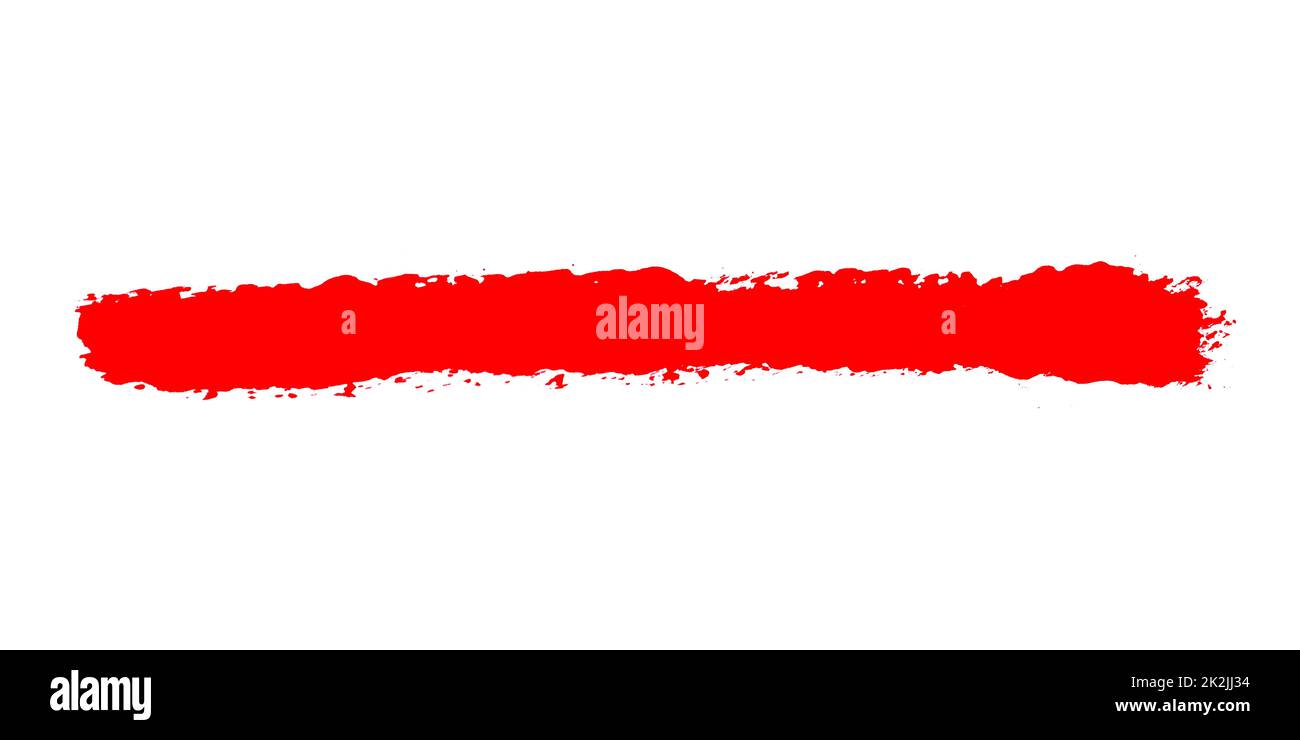 Red brushstroke - Hand painted banner Stock Photo - Alamy
