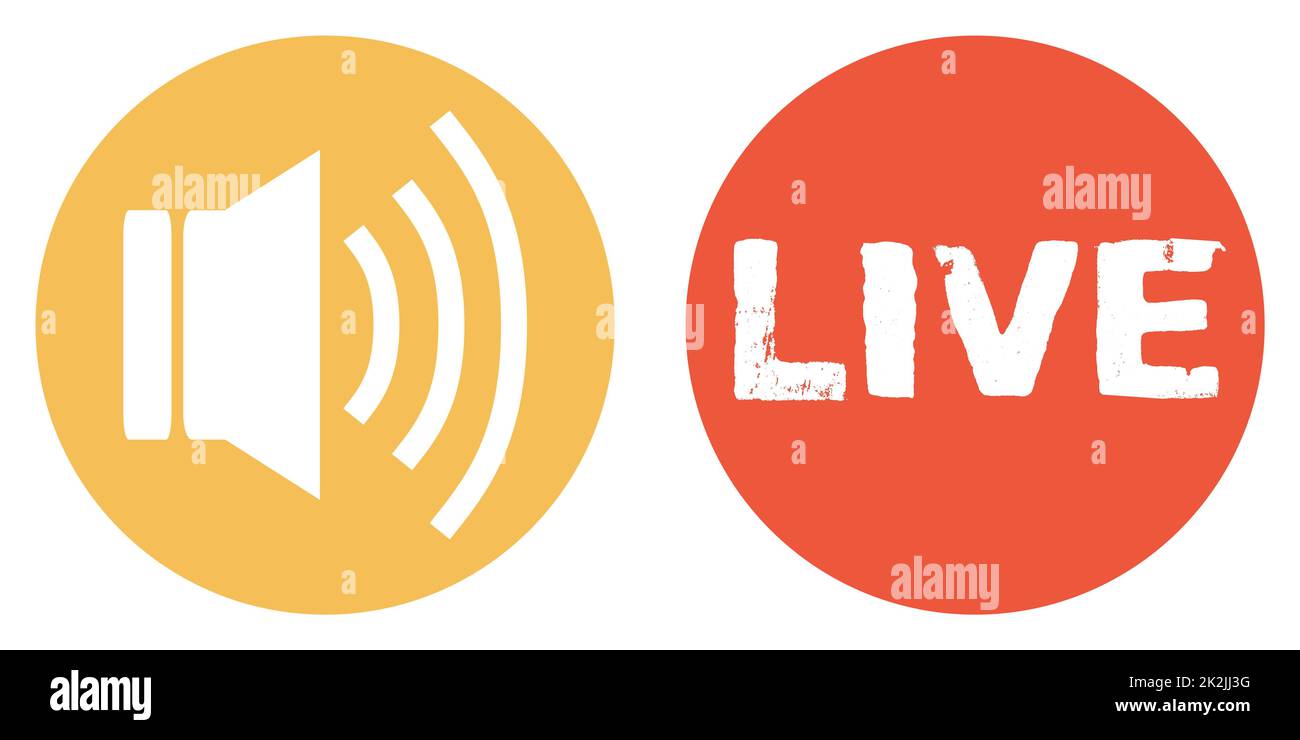 Banner with 2 Buttons: Listen live, Livestream Stock Photo - Alamy