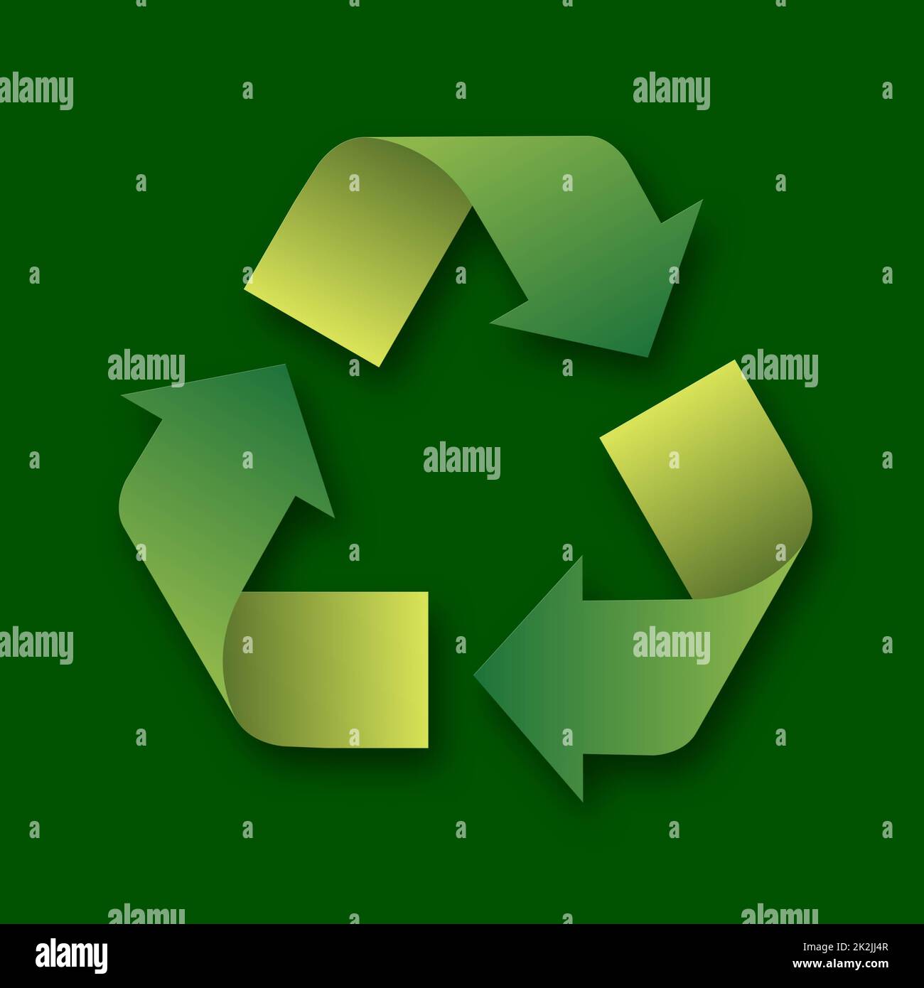 Recycling Symbol - three folded green arrows that form a triangle on ...