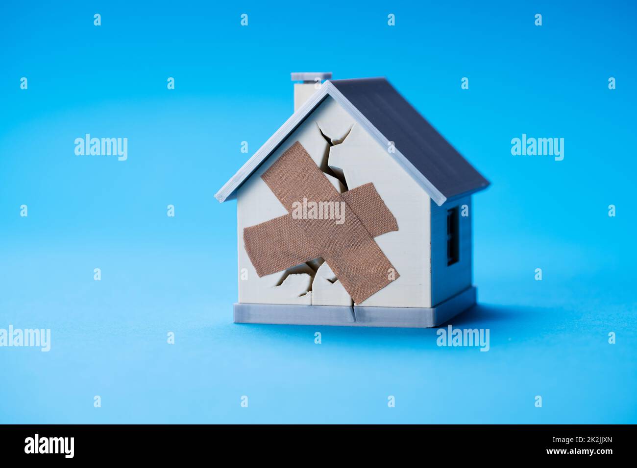 Broken House Model Stock Photo - Alamy