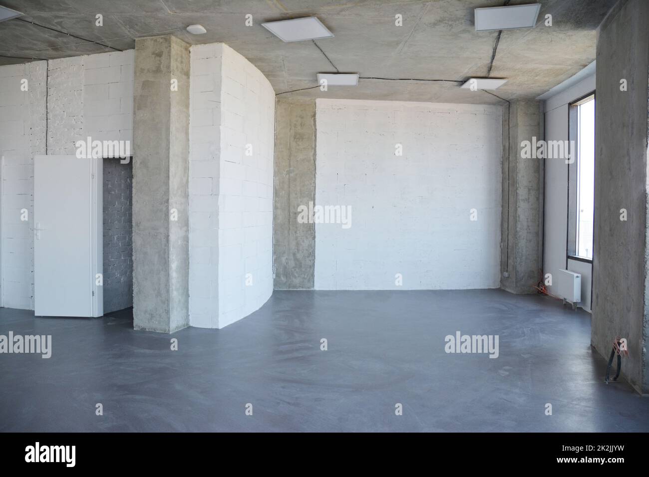 Interior room under construction and home remodelong. House Wall with ...