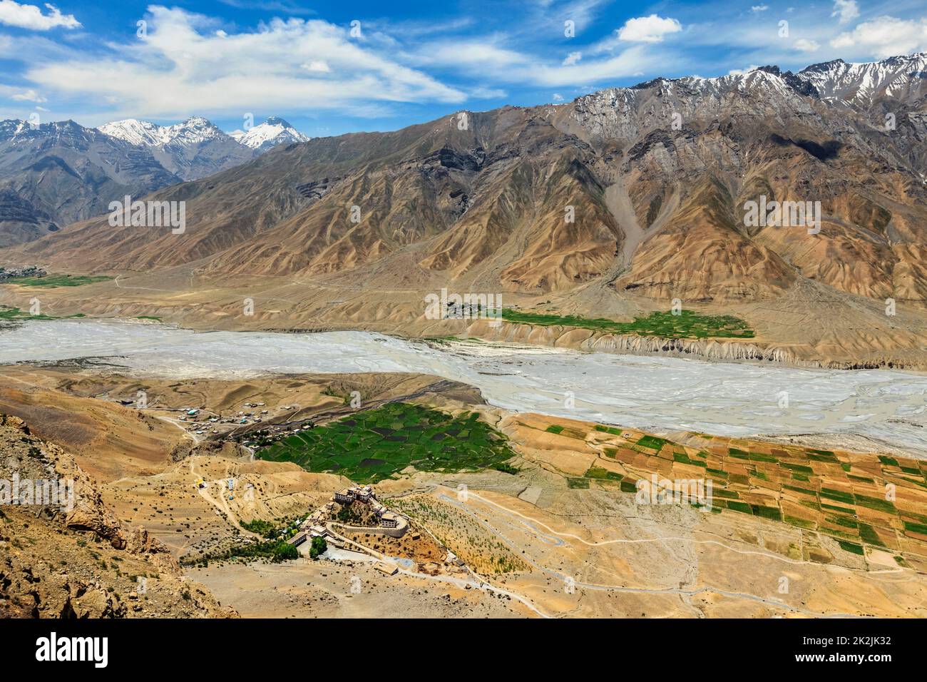 Aerial view of Spiti valley and Key gompa in Himalayas Stock Photo - Alamy