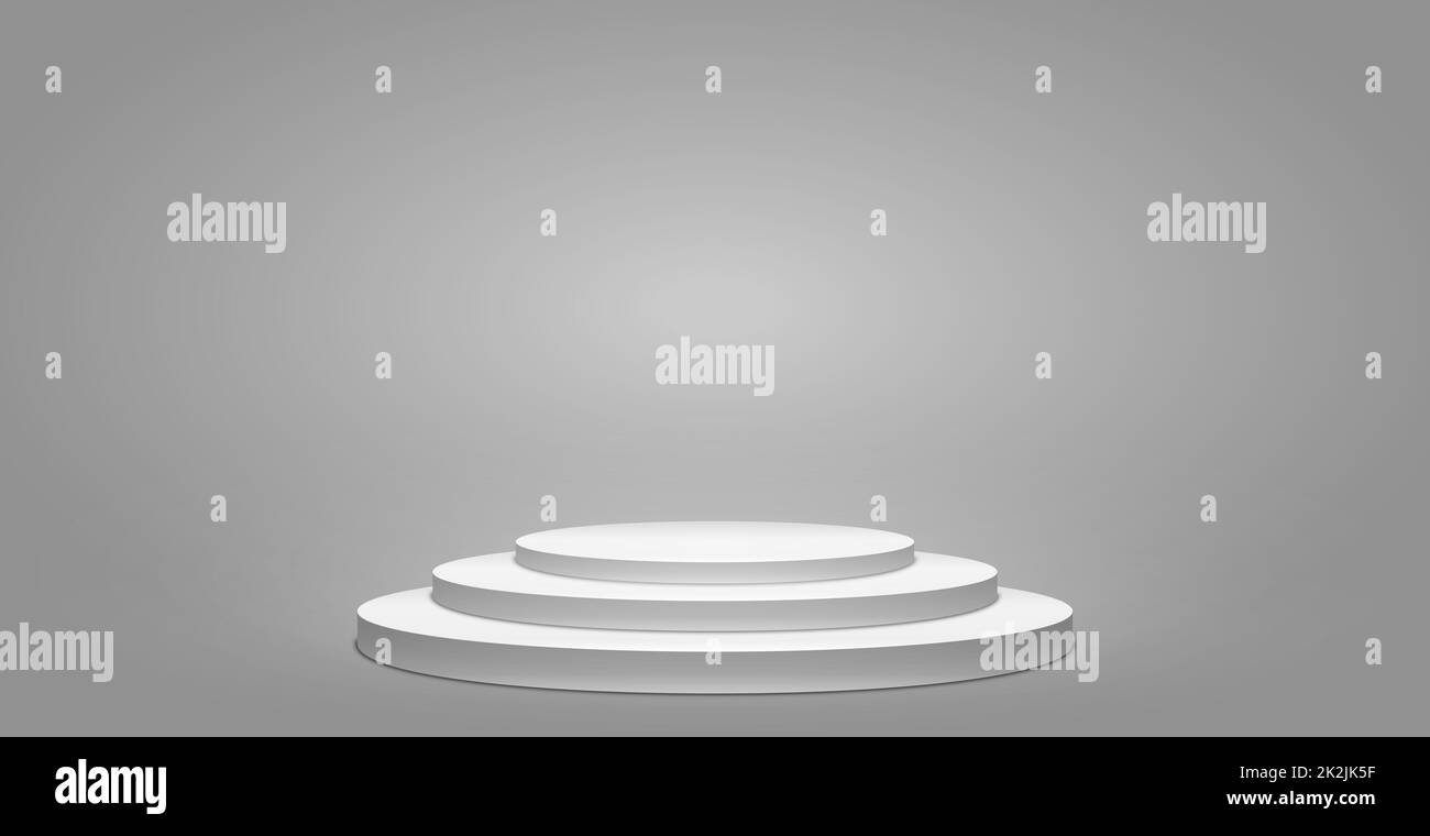 Light white studio, large spacious photo studio with pedestal, product ...