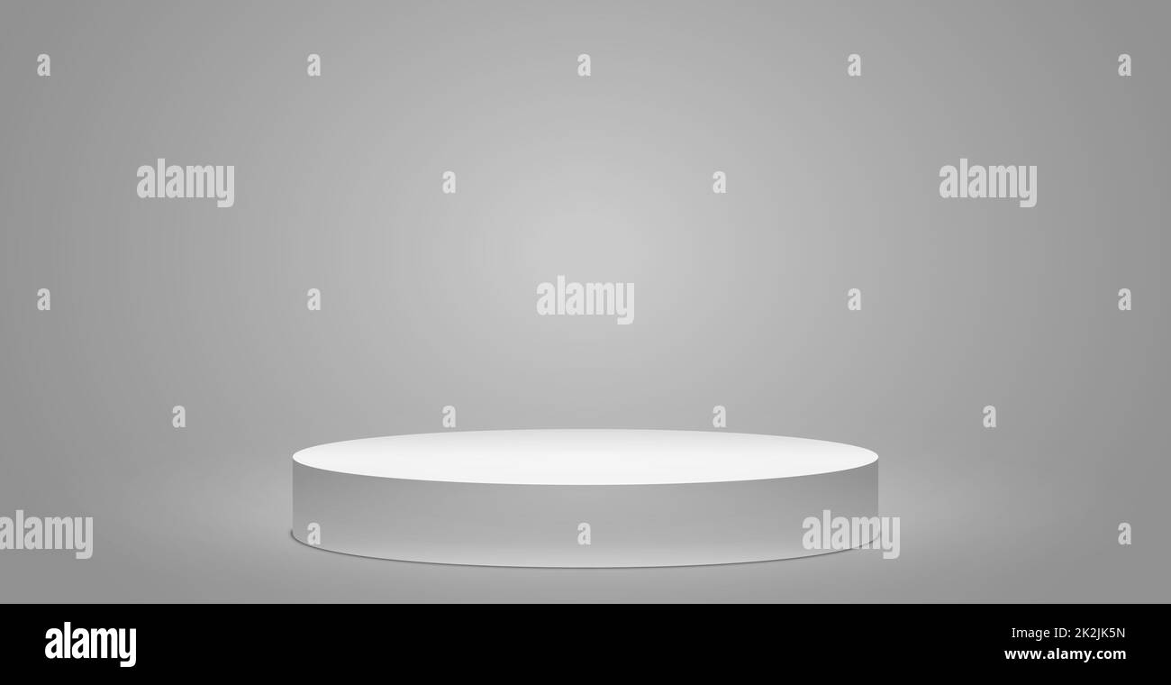 Light white studio, large spacious photo studio with pedestal, product ...