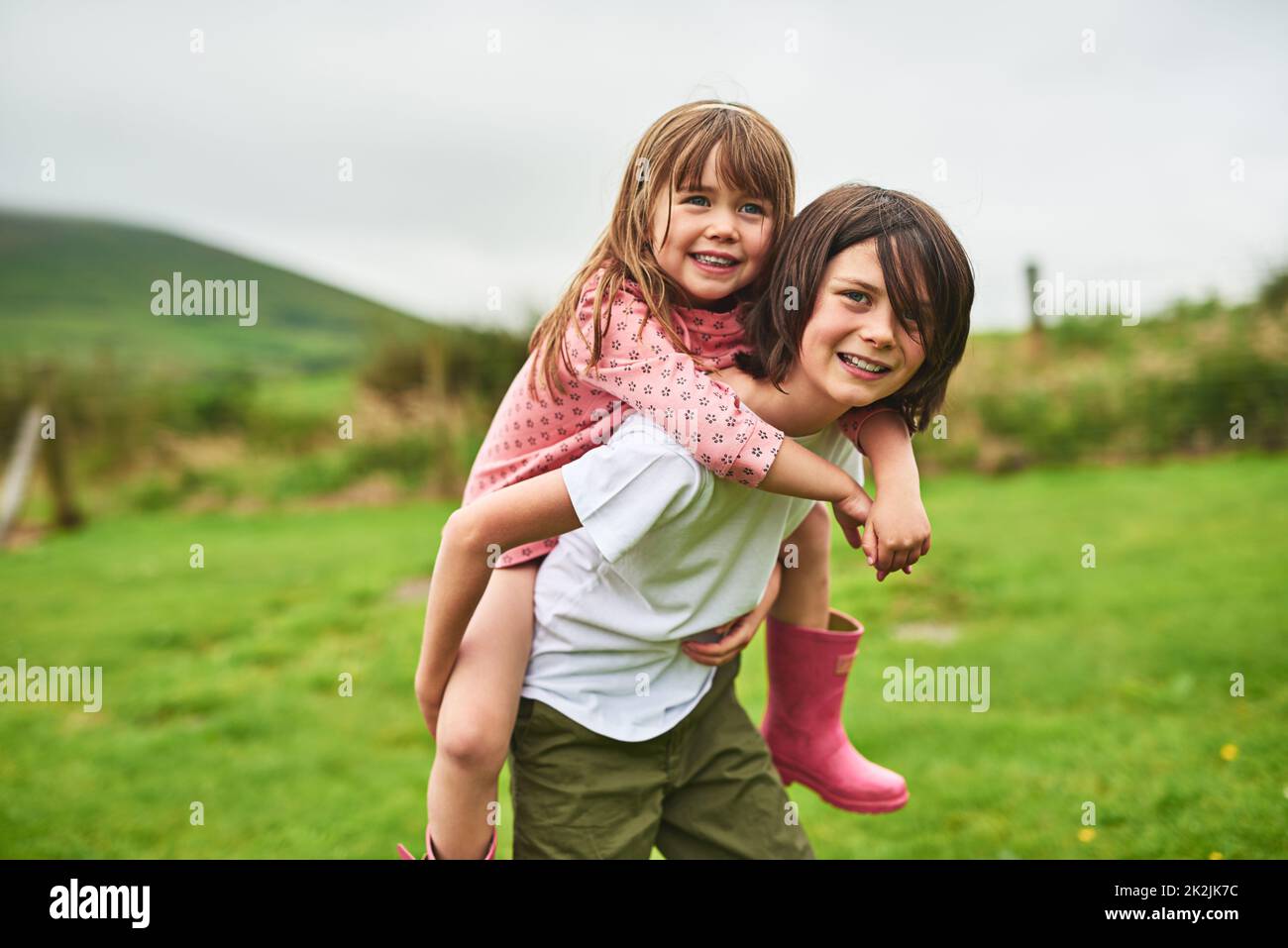 They have the most fun when they play together. Portrait of a little ...