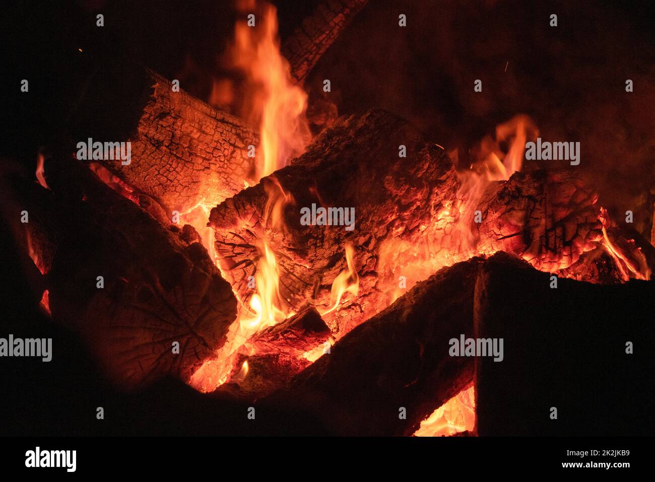 A late night fire on Day Three of the Green Man 2022 music festival in ...