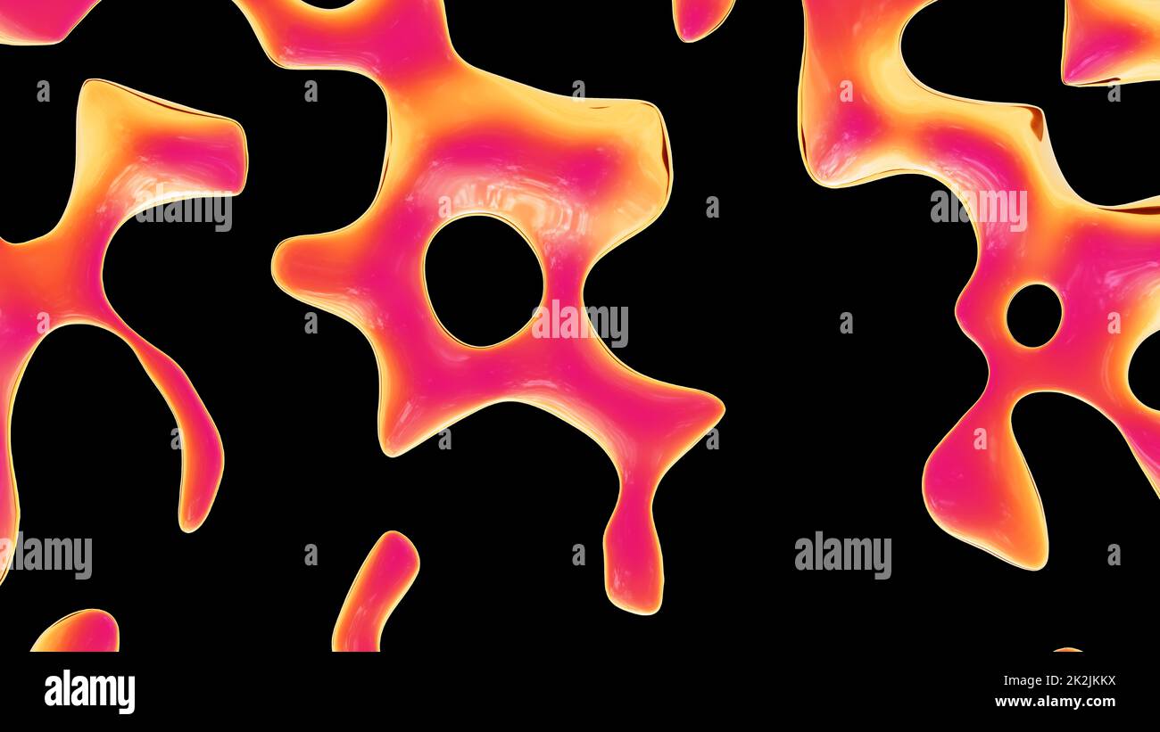 Fluid metallic drops y2k reddish background. Dynamic iridescent ...