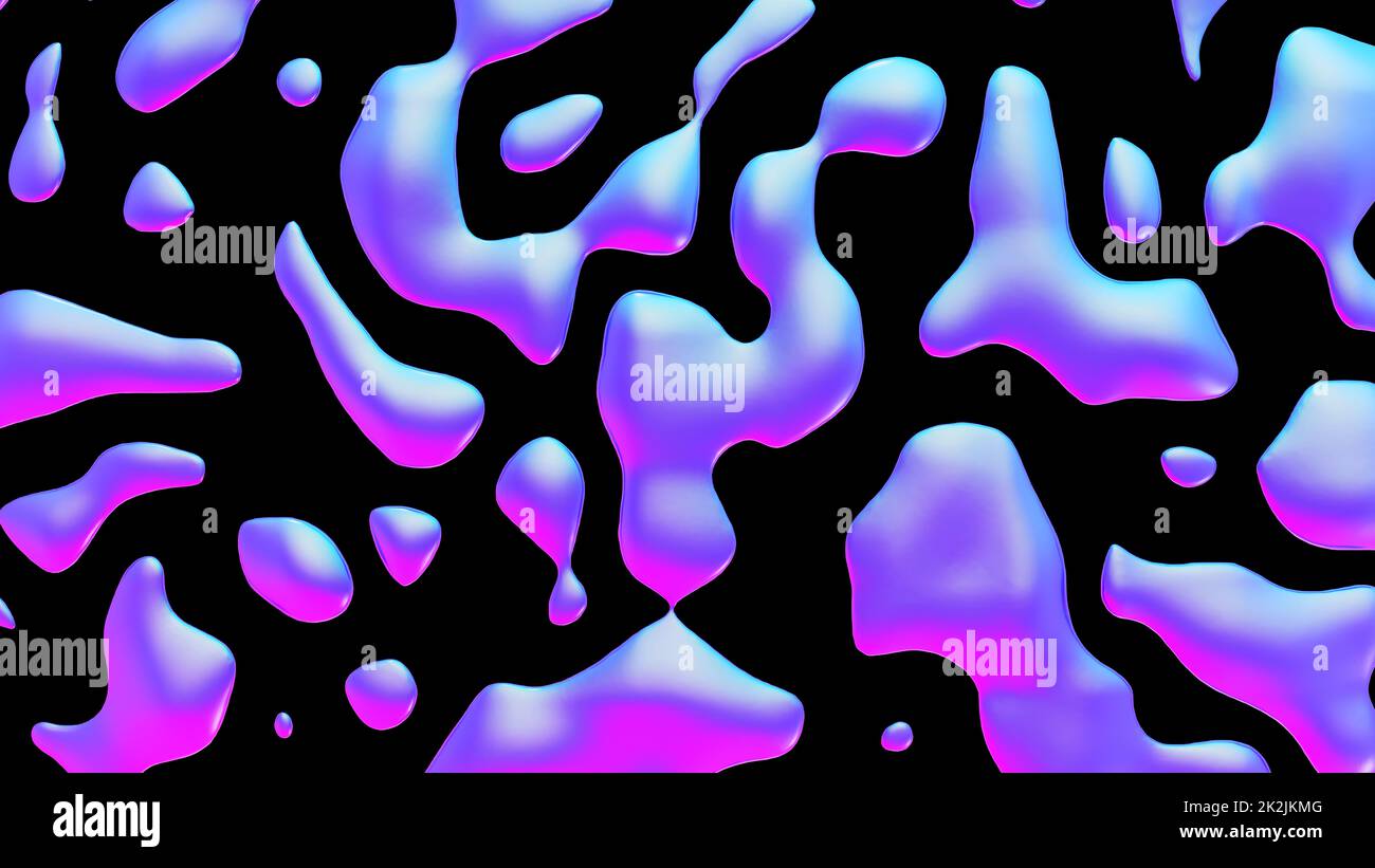 Fluid metallic drops y2k background. Dynamic iridescent retrowave ...