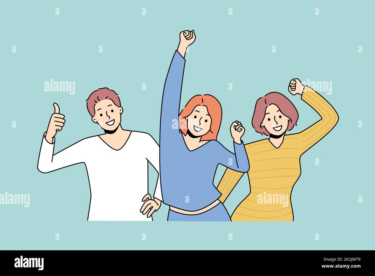 Smiling diverse people have fun dancing Stock Photo - Alamy
