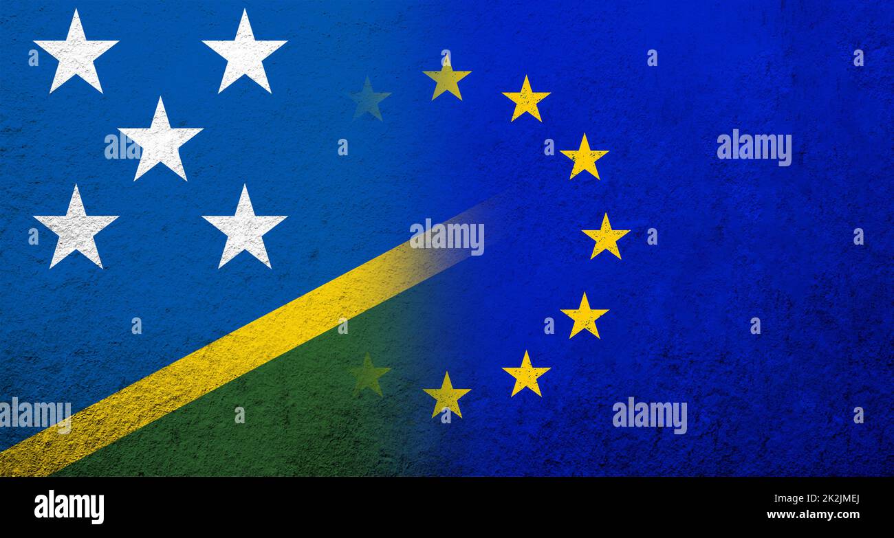 Flag of the European Union with National flag of The Solomon Islands ...
