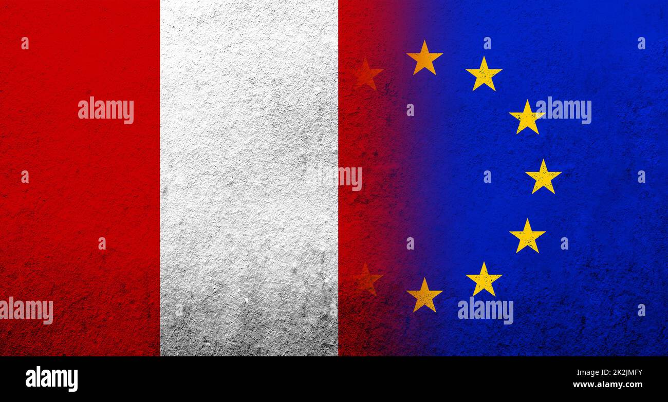 Flag of the European Union - Circle of stars. Grunge background Stock ...