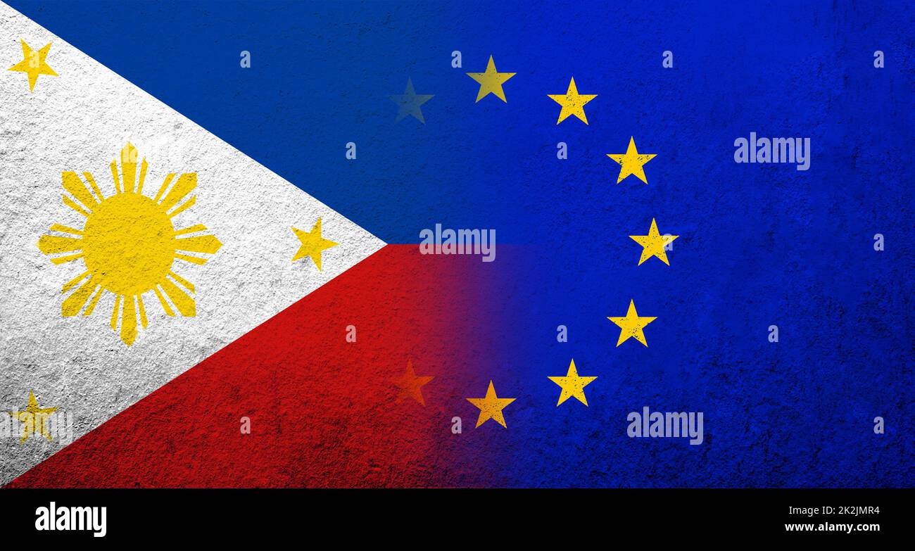 Flag of the European Union with The Republic of the Philippines ...
